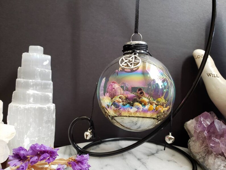 Witch Ball for Prosperity house charm round glass ornament | Etsy
