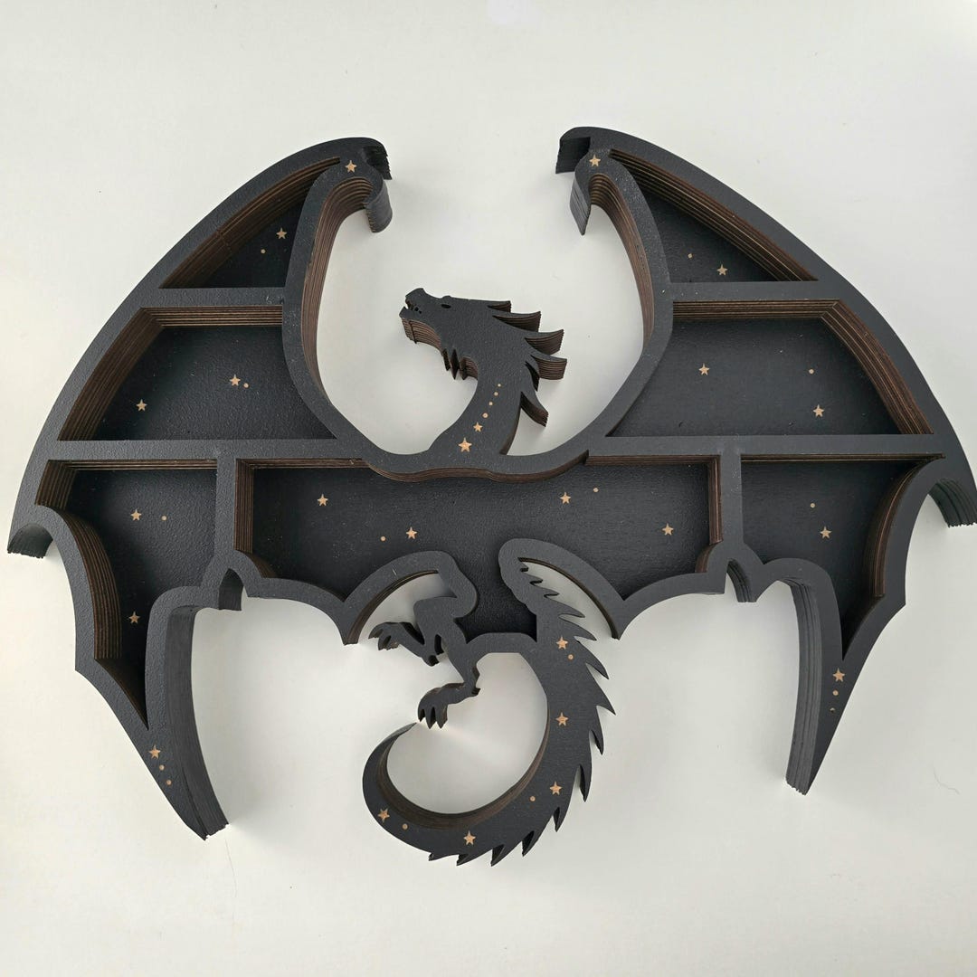 Wood Flying Dragon Shelf | Crystal Shelf | Oddities Display | Crystal ...