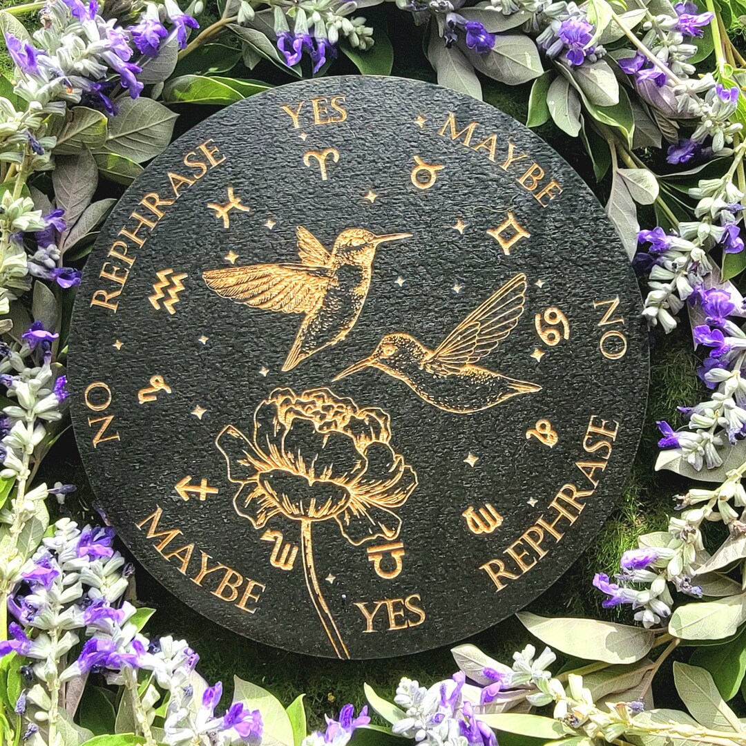 Hummingbird and Rose Pendulum Board | Laser Engraved | Divination ...