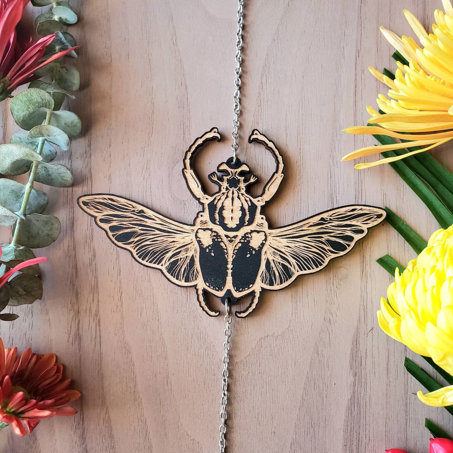 Insect Garland Wood Wall Hanging Decor Hawkmoth Luna Moth - Etsy