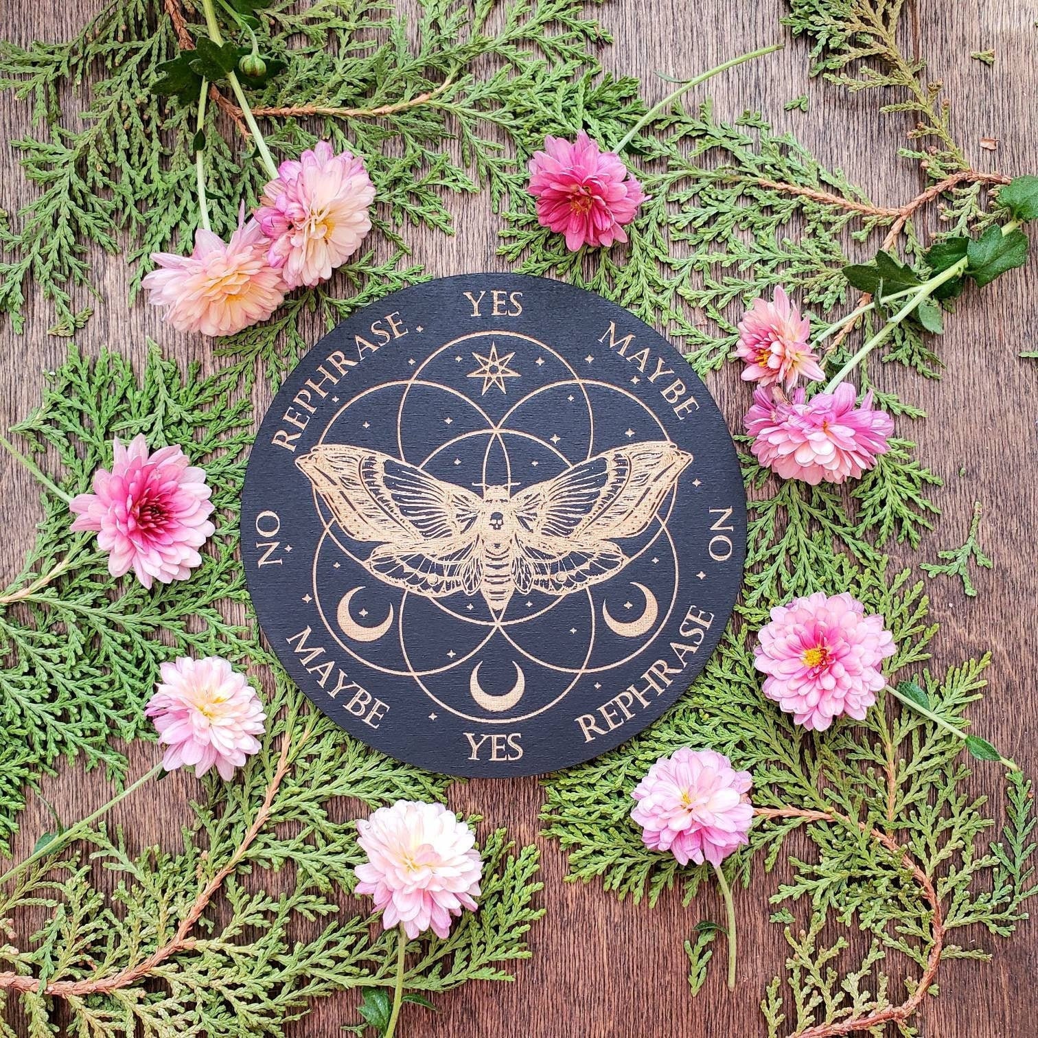 Moth Wood Pendulum Board Death's-head Hawkmoth Flower - Etsy