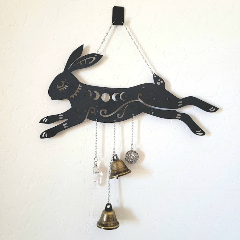 Bunny Witch Bells Wood Wall Decor Hanging wood Wall Art - Etsy