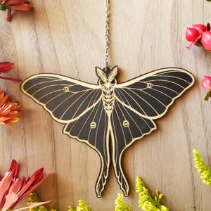Insect Garland Wood Wall Hanging Decor | Hawkmoth | Luna Moth | Winged ...