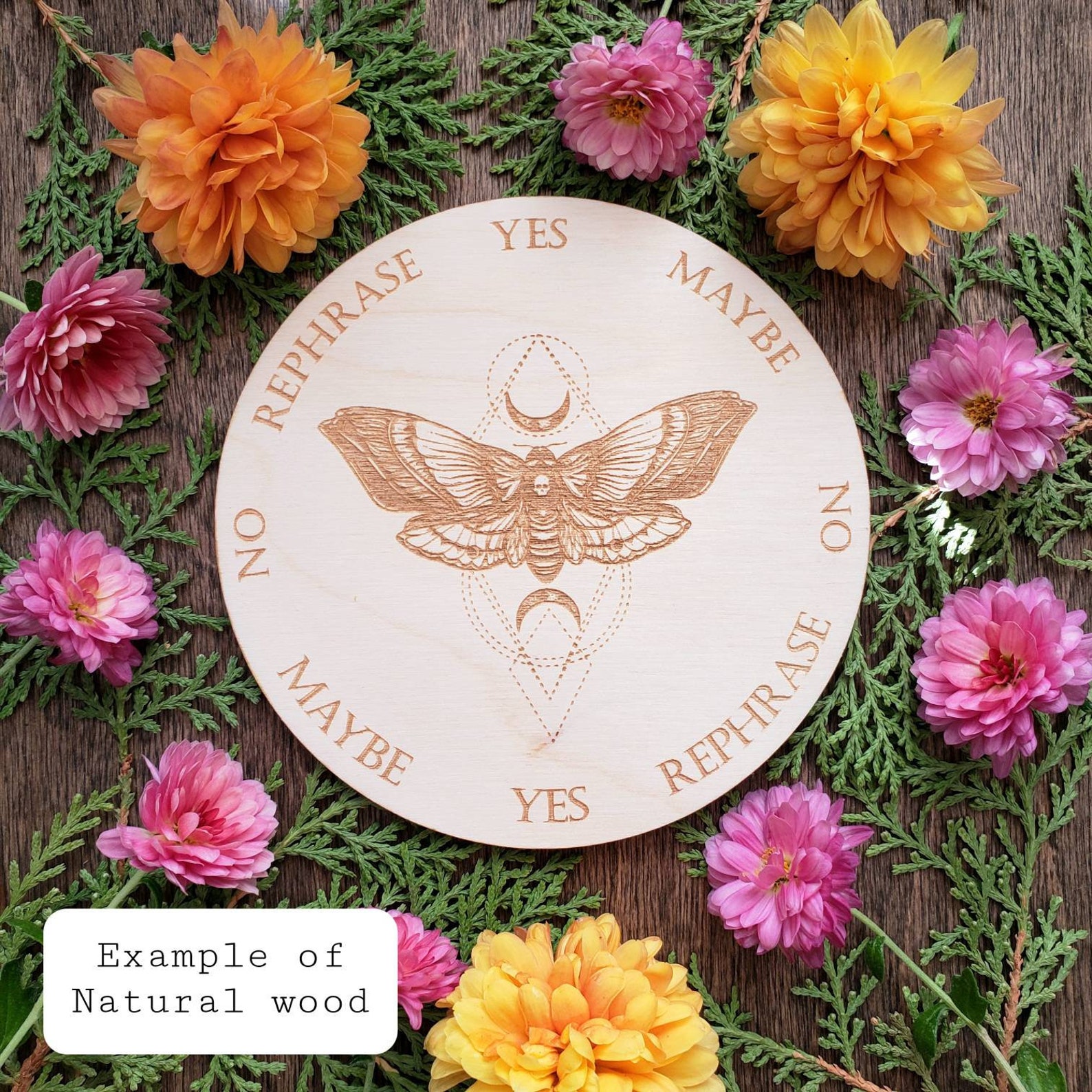 Triquetra & Moons Pendulum Board Alphabet Numbers Alphanumeric Wood ...