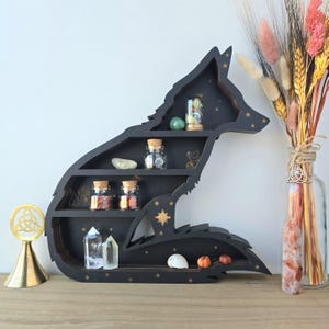 Wood Sitting Fox Shelf | Crystal Shelf | Oddities Display | Crystal ...