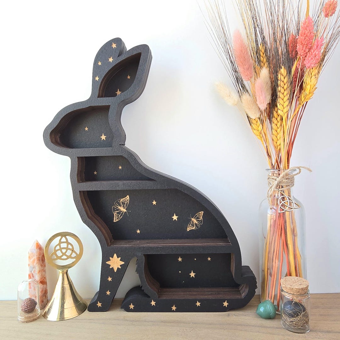 Wood Bunny Shelf | Crystal Shelf | Oddities Display | Crystal Storage ...