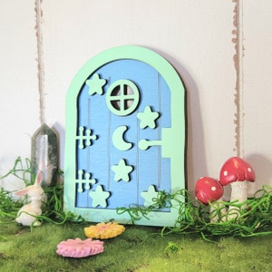 Blue Fairy Door | Wood Pixie Door | Elf Door | Fae | Woodland Creature | Forest Spirit - Etsy