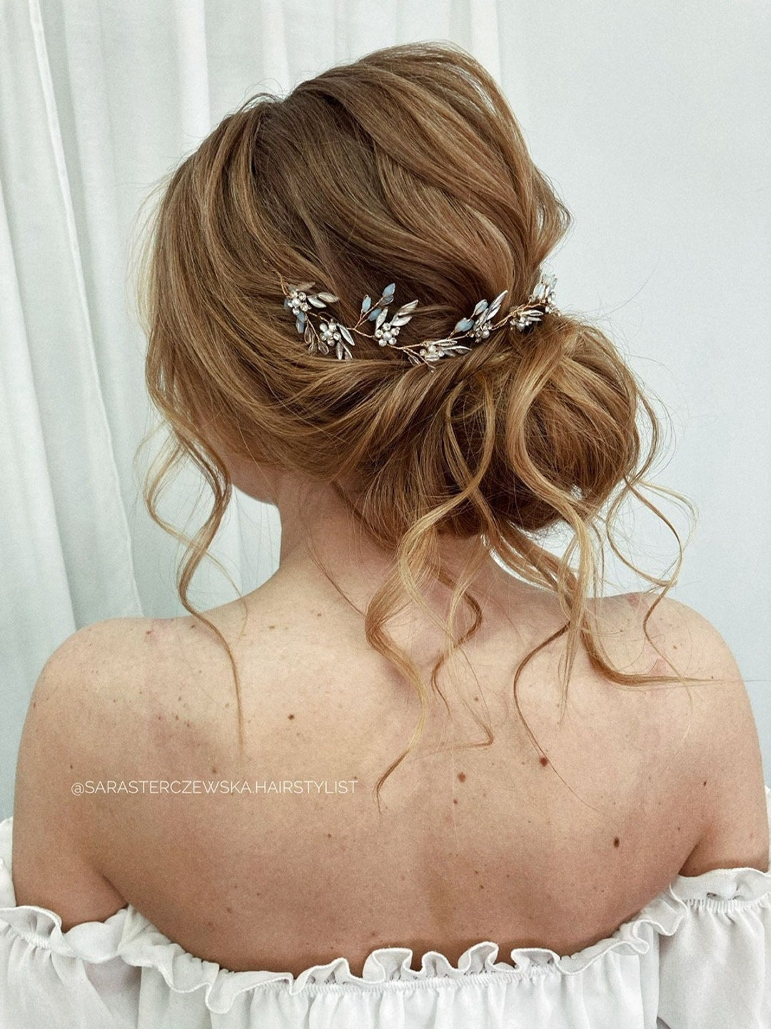 Bridal Hair Vine Crystal Wedding Headband Floral Rose Gold Headpiece ...