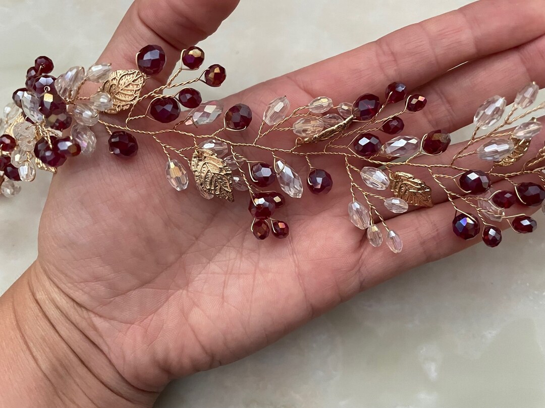 Hair Vine Renaissance Headpiece Fall Headpiece Autumn Hair Vine Ruby ...