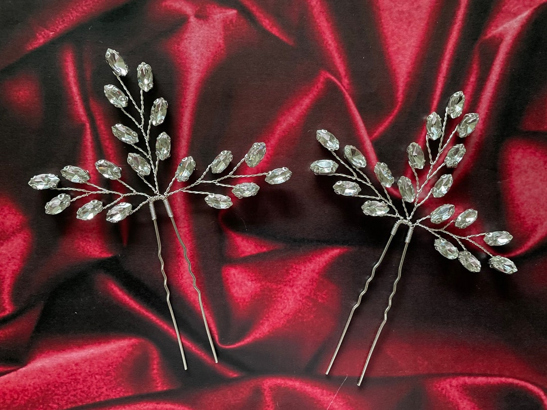 Wedding Hair Pins Crystal Wedding Pins Crystal Bridal Hair Pins Gold ...