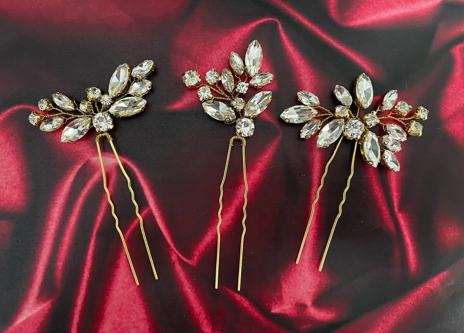 Bridal Hair Pins Crystal Bridal Hair Accessories Wedding Hair Etsy