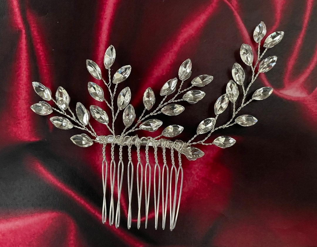 Crystal Bridal Hair Comb: Wedding Headpiece With Opal/clear Stones - Etsy