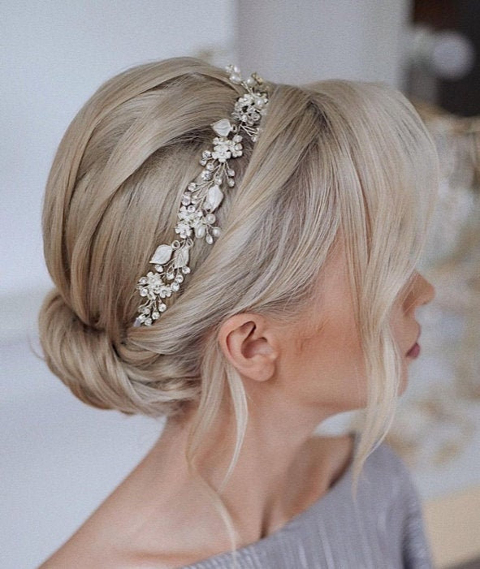 Bridal Hair Vine Floral Hair Vine Bridal Hair Piece Pearl - Etsy