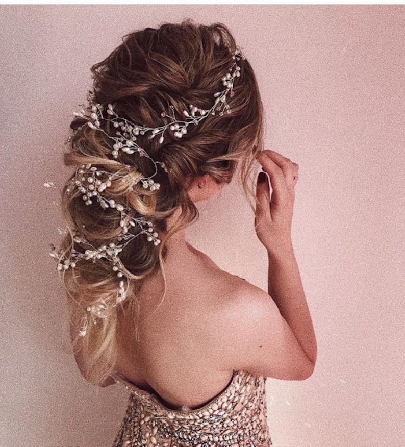 Bridal Hair Vine Pearl Bridal Hair Vine Crystal Wedding Hair - Etsy
