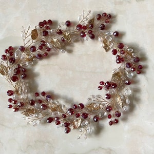 Hair Vine Renaissance Headpiece Fall Headpiece Autumn Hair Vine Ruby ...