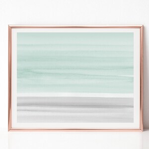 Mint Green Wall Art, Printable Abstract Art, Green and Gray Print, Mint ...