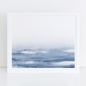 Horizontal Printable Art, Blue Wall Art, Blue Abstract Art, Bedroom ...