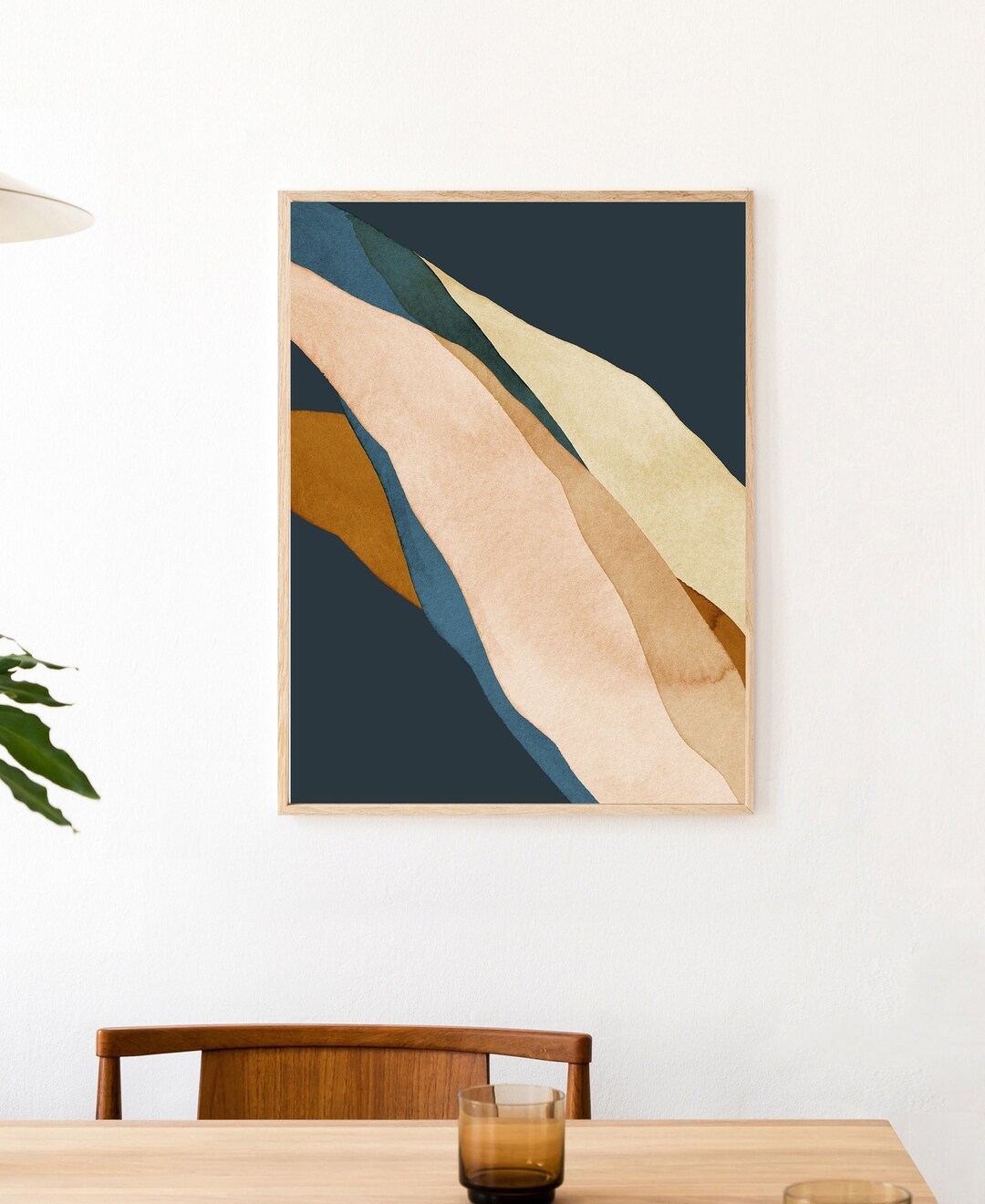 Navy Wall Art, PRINTABLE Wall Art, Abstract Wall Art, Statement Wall ...