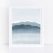 Blue Mountain Print Printable Watercolor Art Blue Wall Art | Etsy