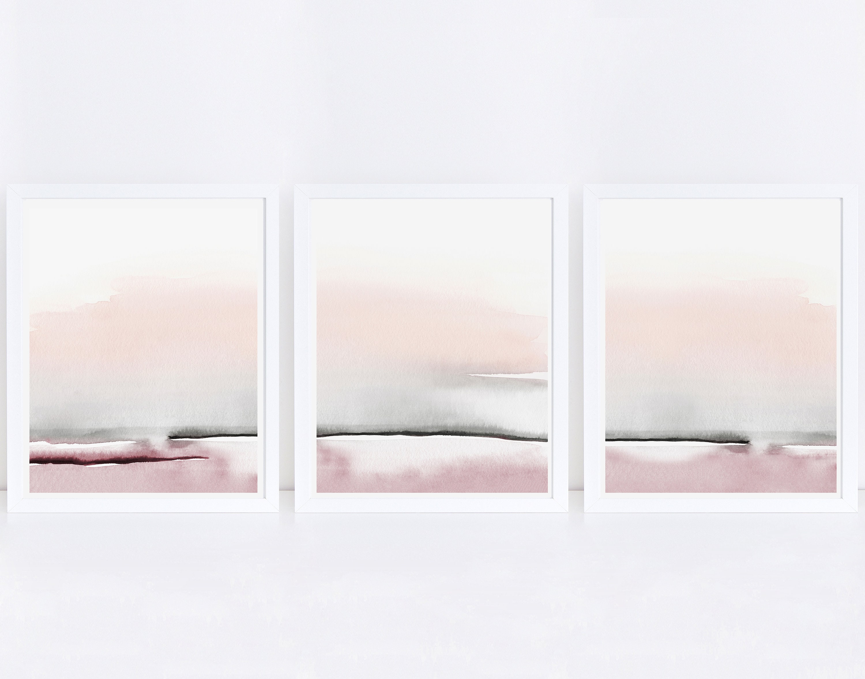 Set of 3 Prints PRINTABLE Print Set Pink Blue Prints Blush | Etsy