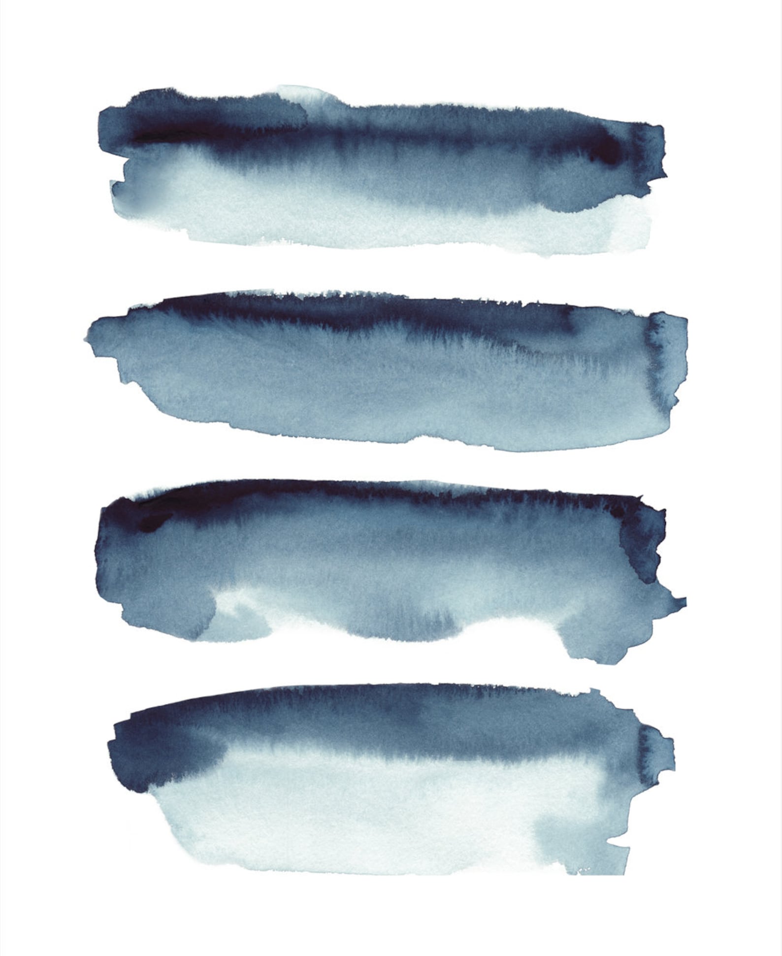 Indigo Print, Indigo Watercolor, Indigo Abstract Print, Blue Abstract ...