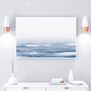 Horizontal Printable Art, Blue Wall Art, Blue Abstract Art, Bedroom ...