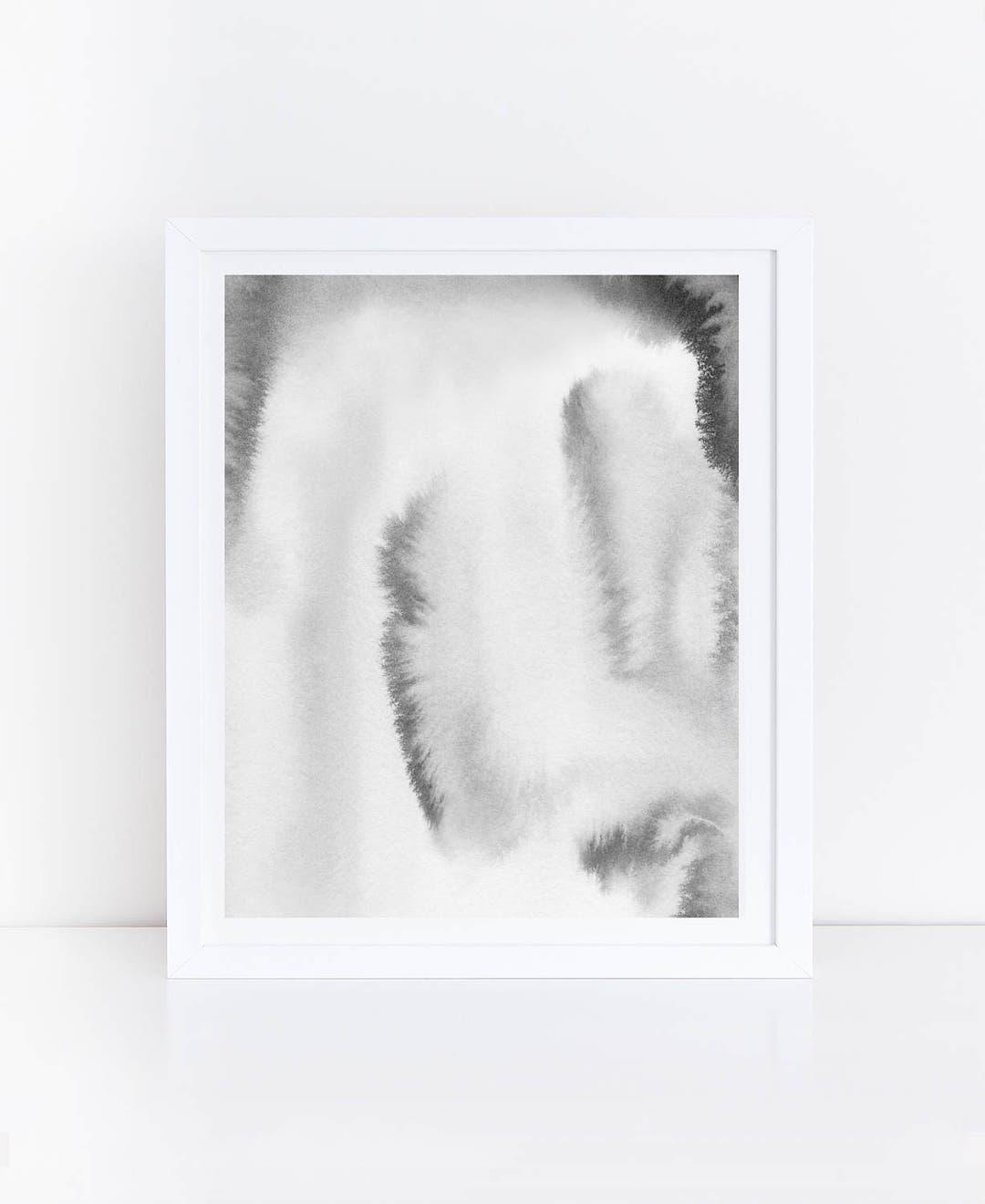 Gray Abstract Art, Gray Watercolor Print, Gray Prints, Gray Artwork ...