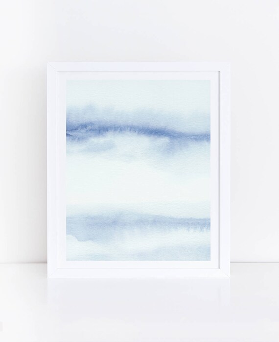Blue Watercolor Print Abstract Watercolor Print Vertical | Etsy