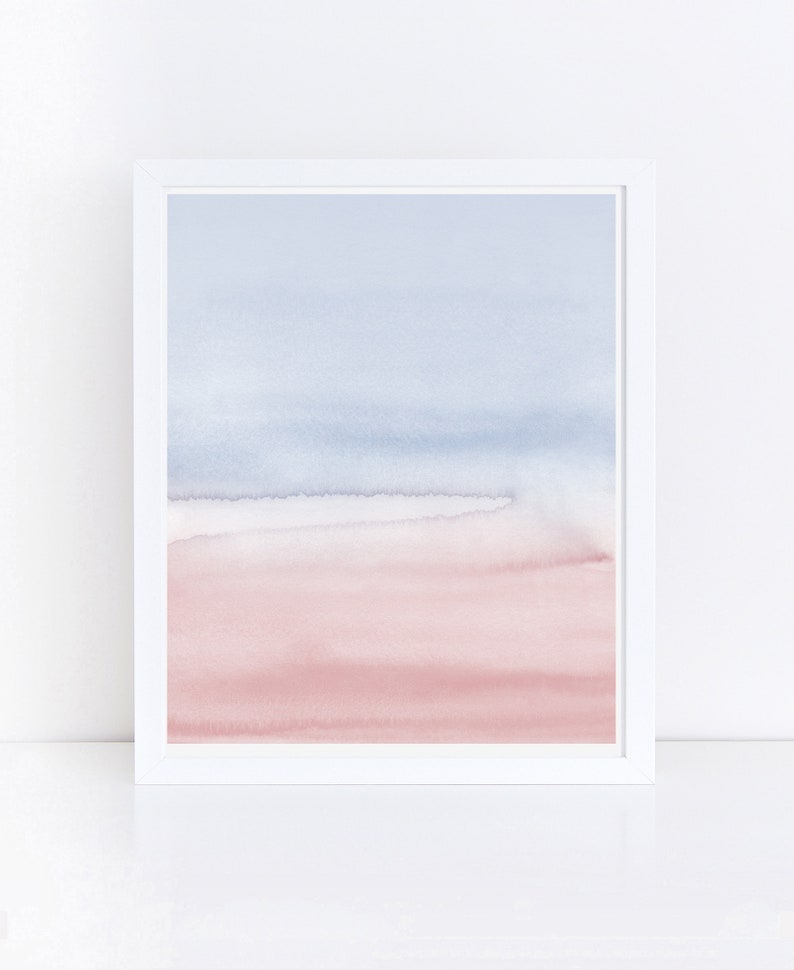 Set of 3 Prints, PRINTABLE Print Set, Pink Blue Wall Art, Printable ...