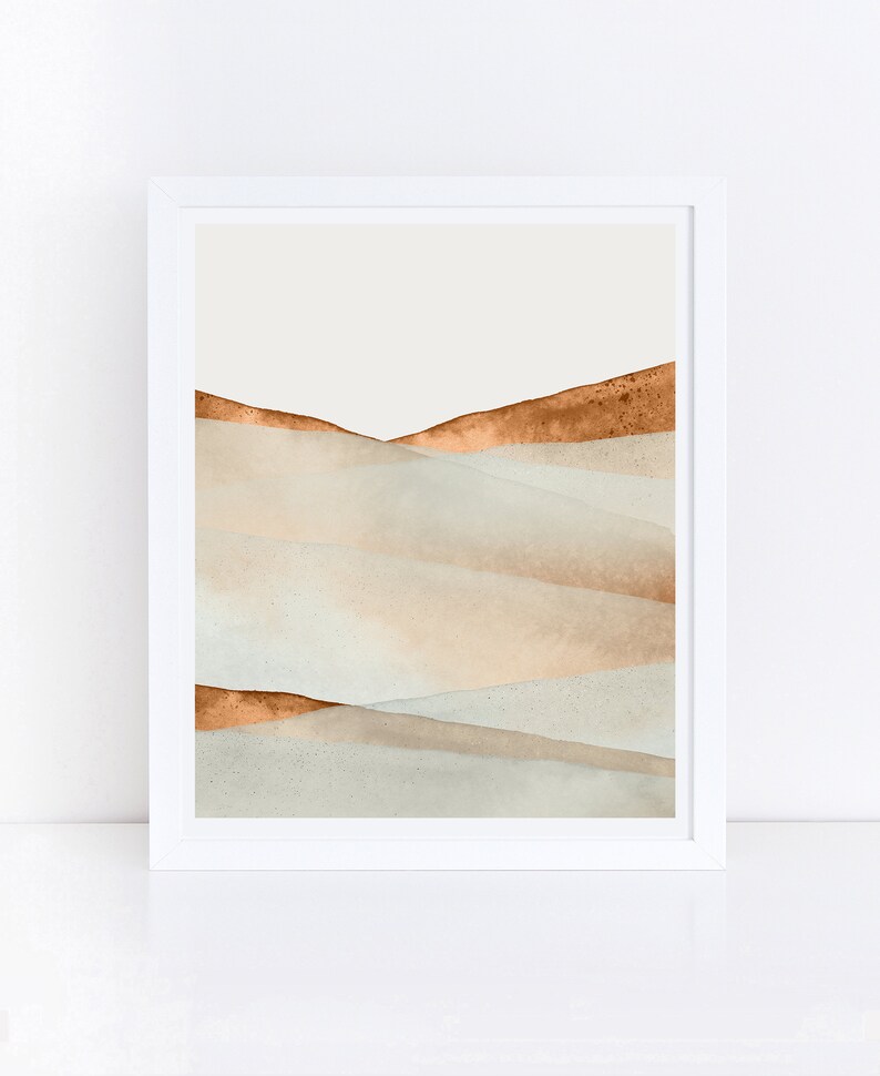 Neutral Prints Printable Wall Art Green Rust Decor Neutral - Etsy