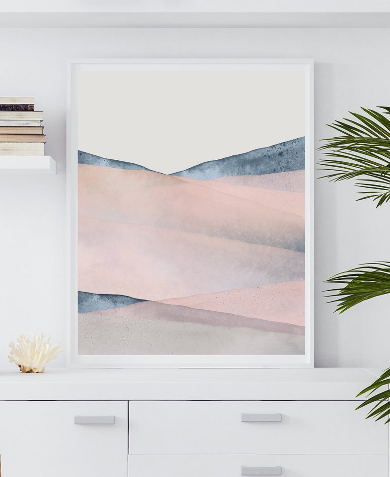 Bedroom Print Set PRINTABLE Wall Art Pink Blue Wall Art Set - Etsy