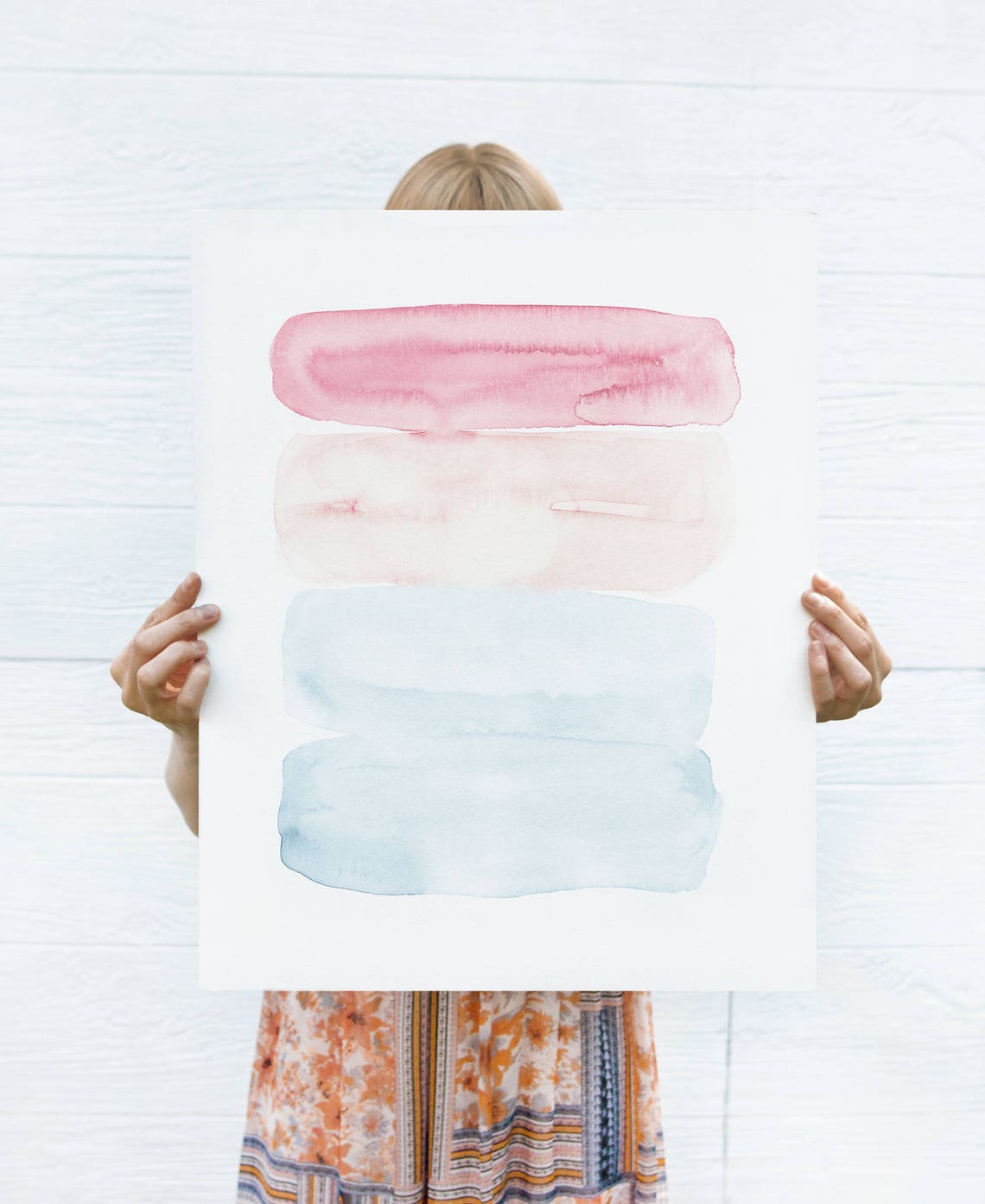 Pink and Blue Watercolor Art Printable Watercolor Brush - Etsy