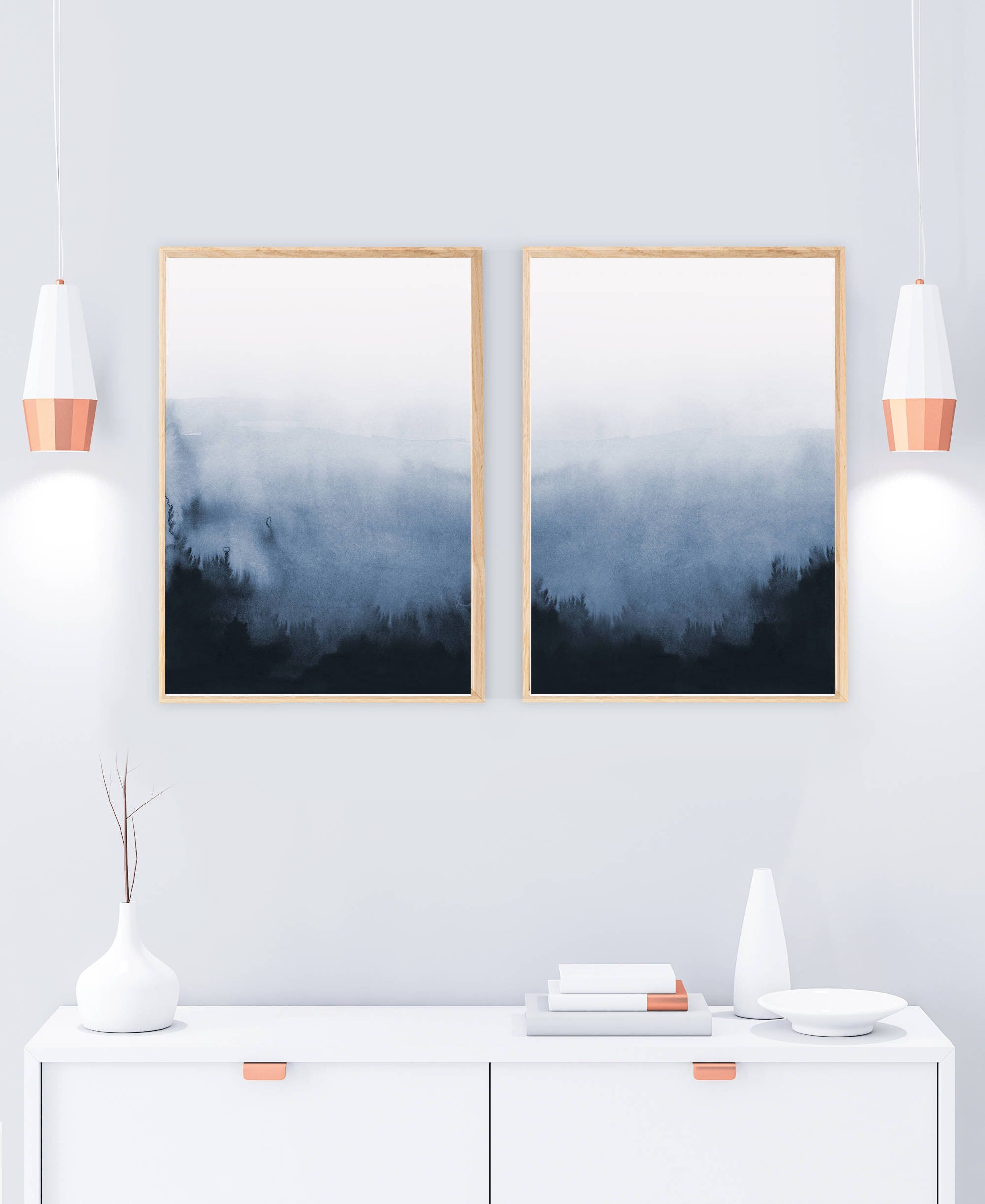 Set of 2 Prints Abstract Art Printable Print Set Printable | Etsy