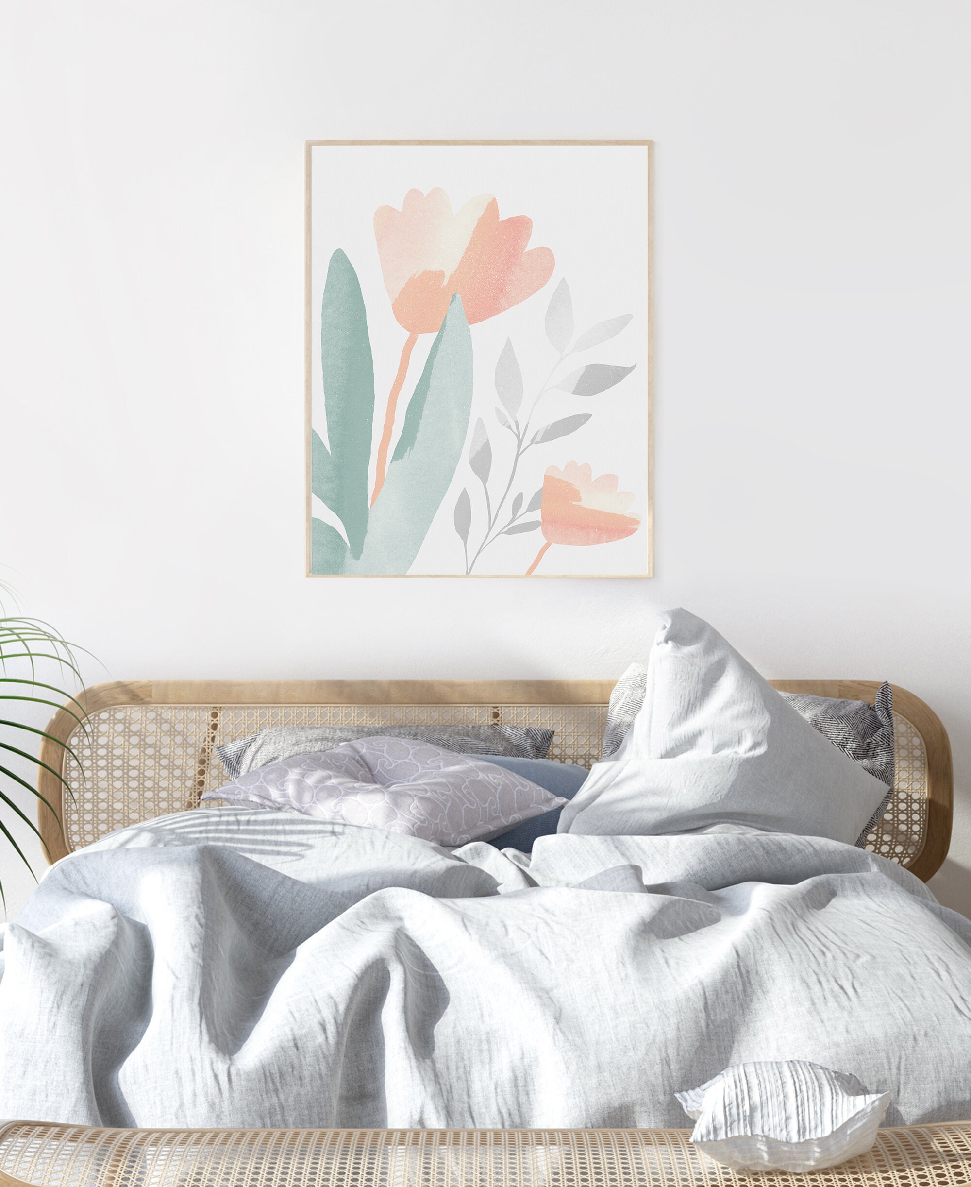 Spring Decor Watercolor Flowers PRINTABLE Wall Art | Etsy