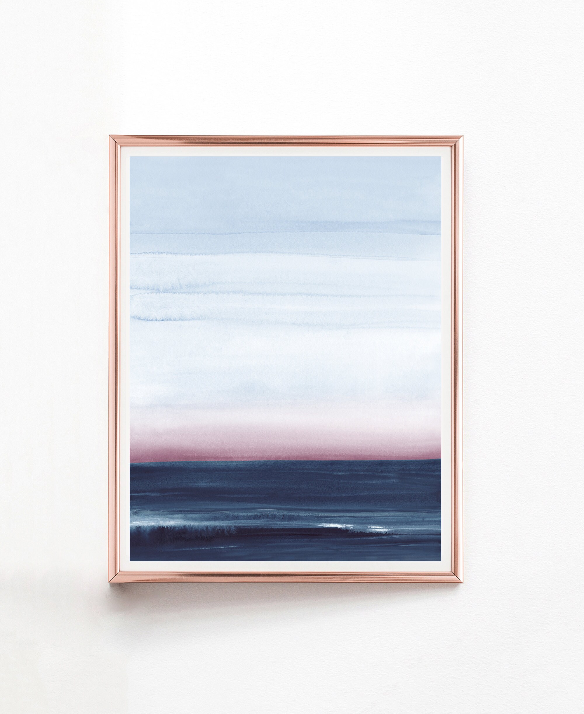Pink Blue Print PRINTABLE Wall Art Seascape Print Bedroom - Etsy
