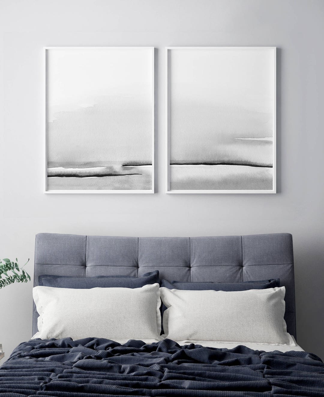 Set of 2 Prints, Printable Wall Art, Gray Prints, Gray Wall Art, Grey ...