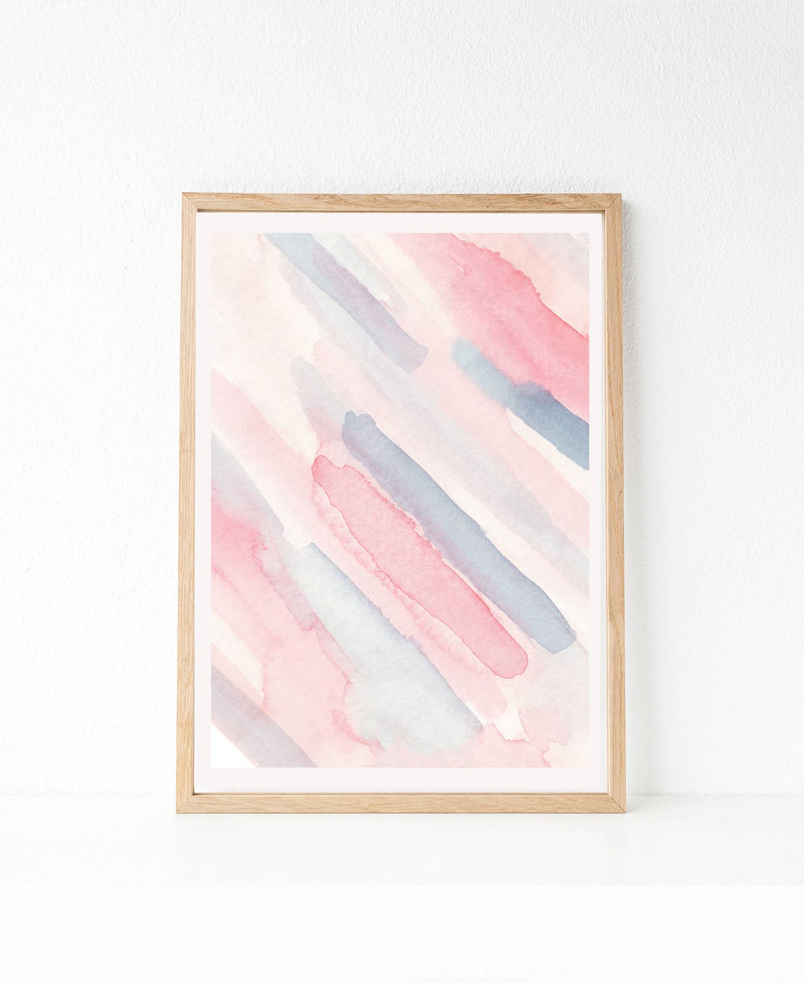Printable Watercolor Art, Light Pink and Blue Print, Pastel Abstract ...