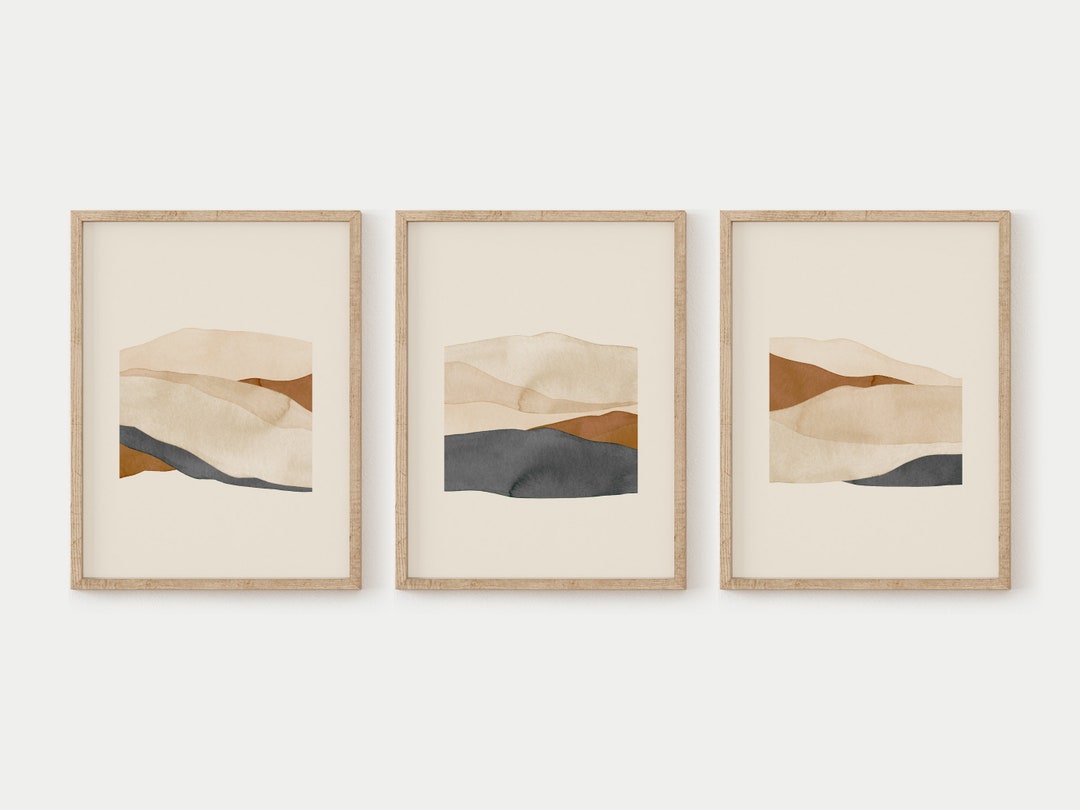 Earth Tones Wall Art, Printable Wall Art, 3 Piece Wall Art, Set of 3 ...