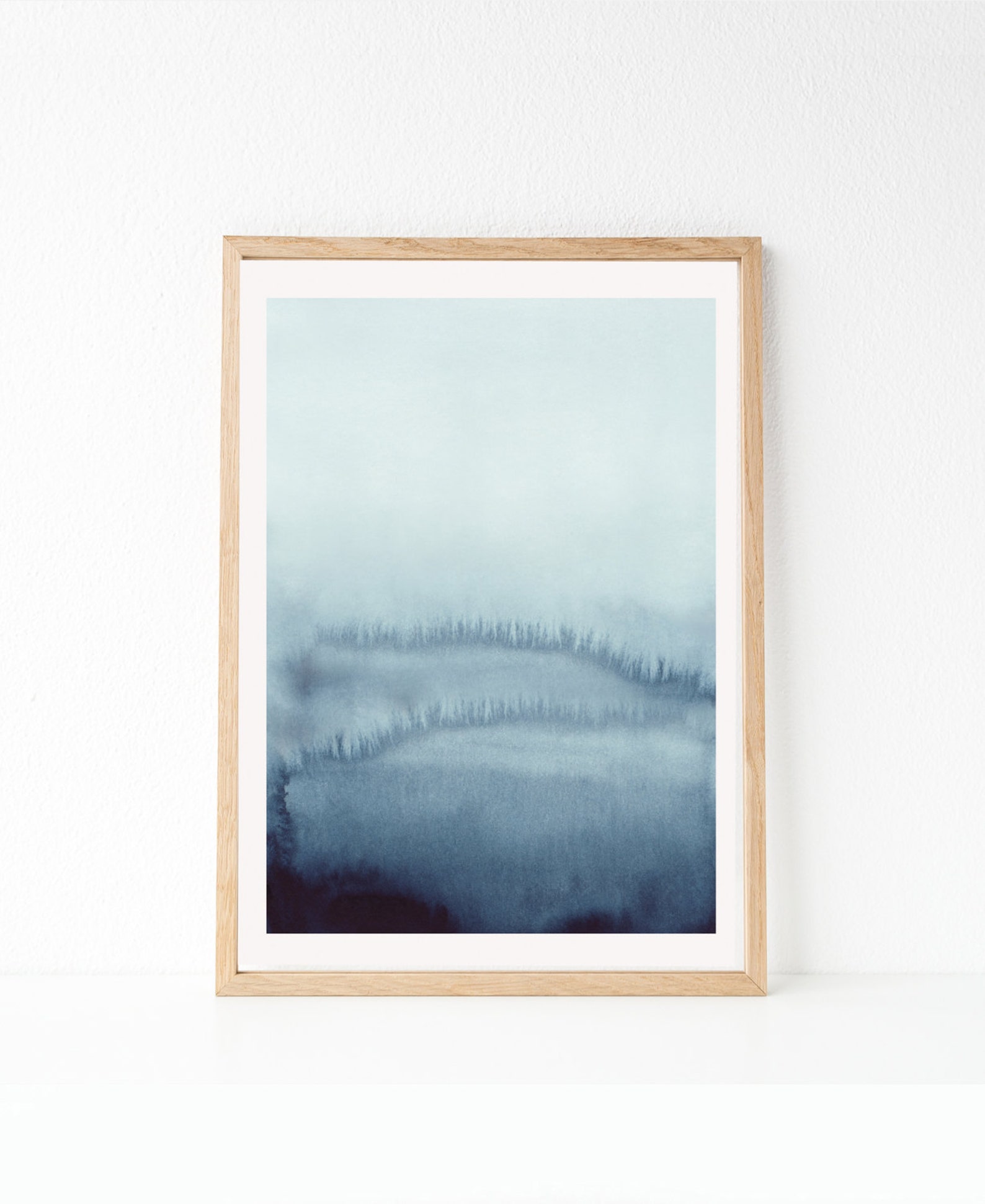 Indigo Print Abstract Art Modern Abstract Art Watercolor | Etsy