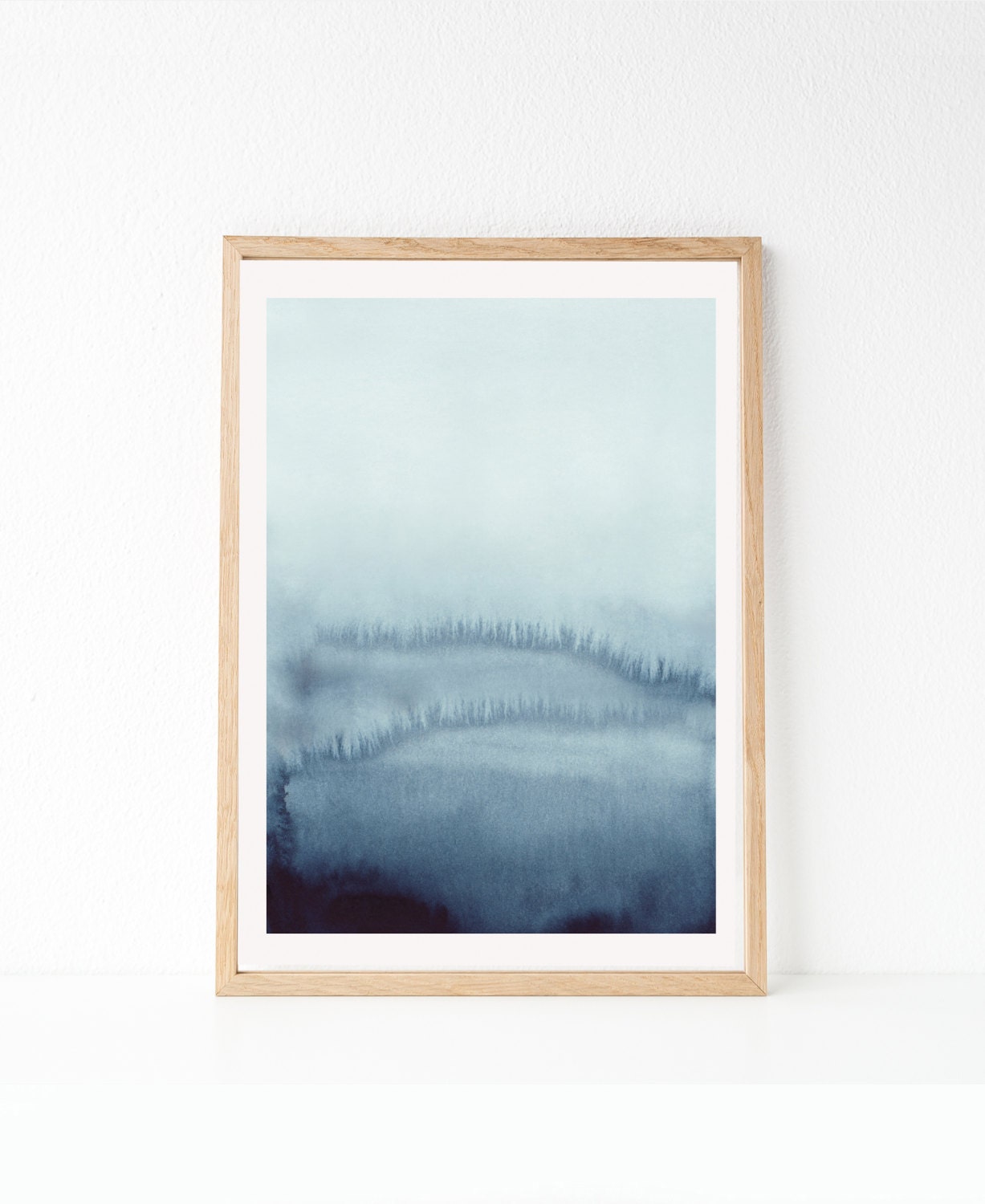 Indigo Print Abstract Art Modern Abstract Art Watercolor - Etsy