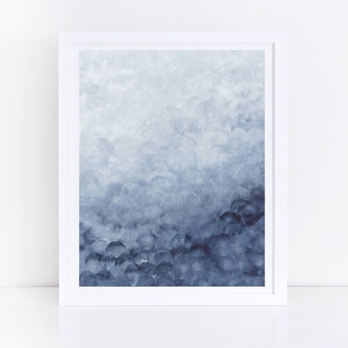 Blue Watercolor Print Printable Art Blue Wall Art Abstract - Etsy