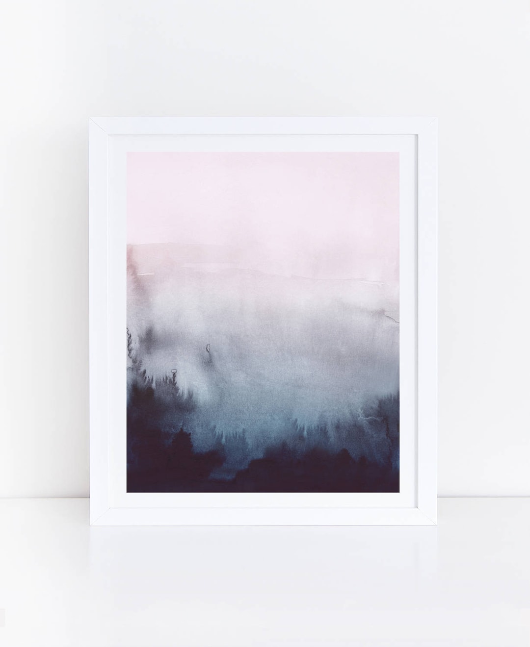 Pink Blue Abstract Art, Blue Pink Watercolor Print, Watercolor ...
