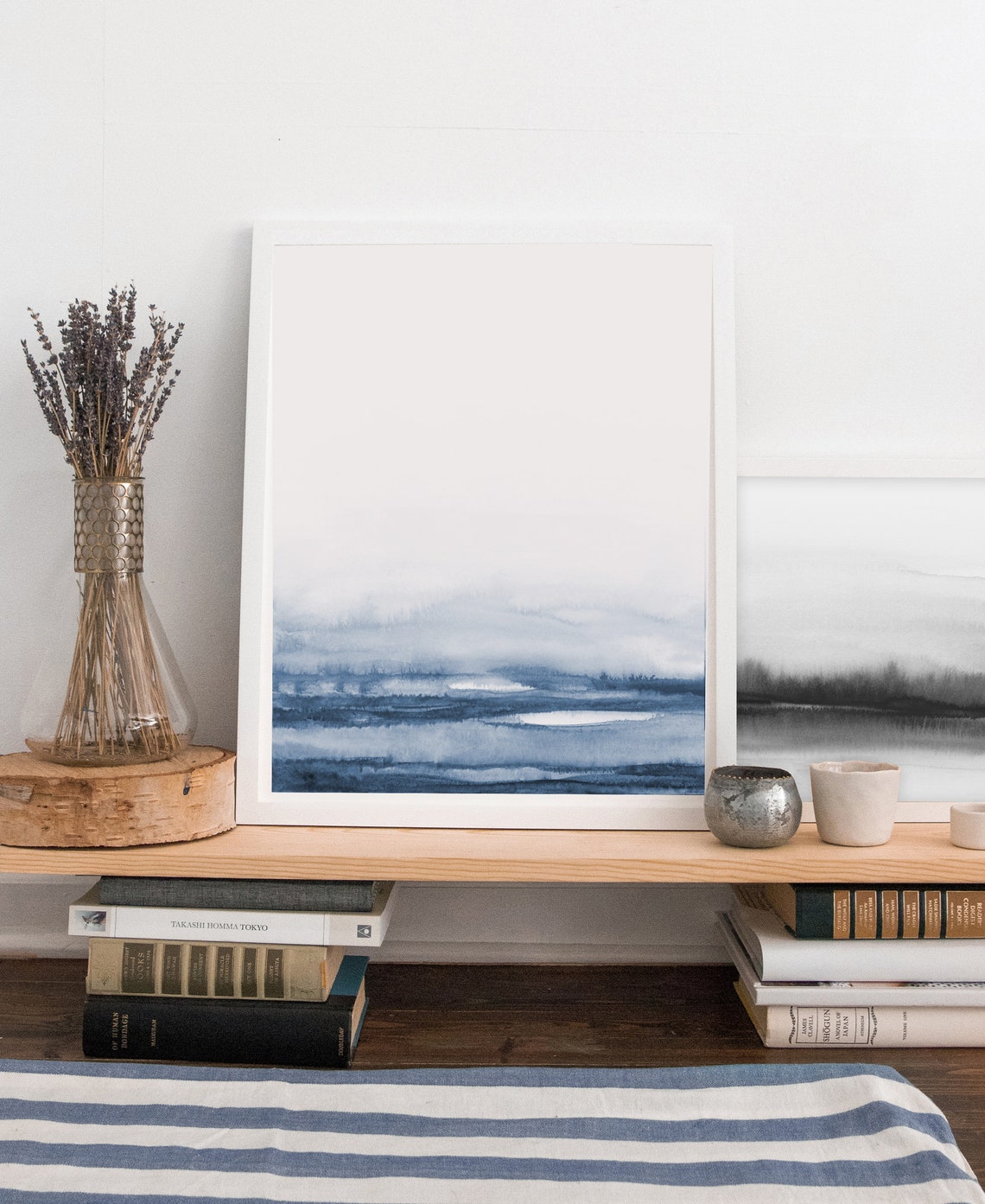 Blue Watercolor Print Printable Art Blue Wall Art Abstract | Etsy