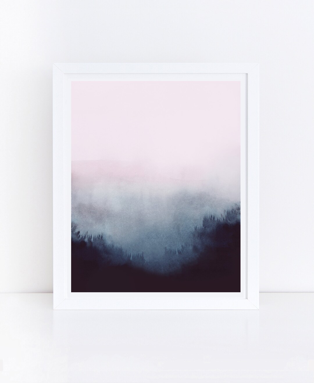 Pink Blue Wall Art, Watercolor PRINTABLE Art, Large Wall Art, Printable ...