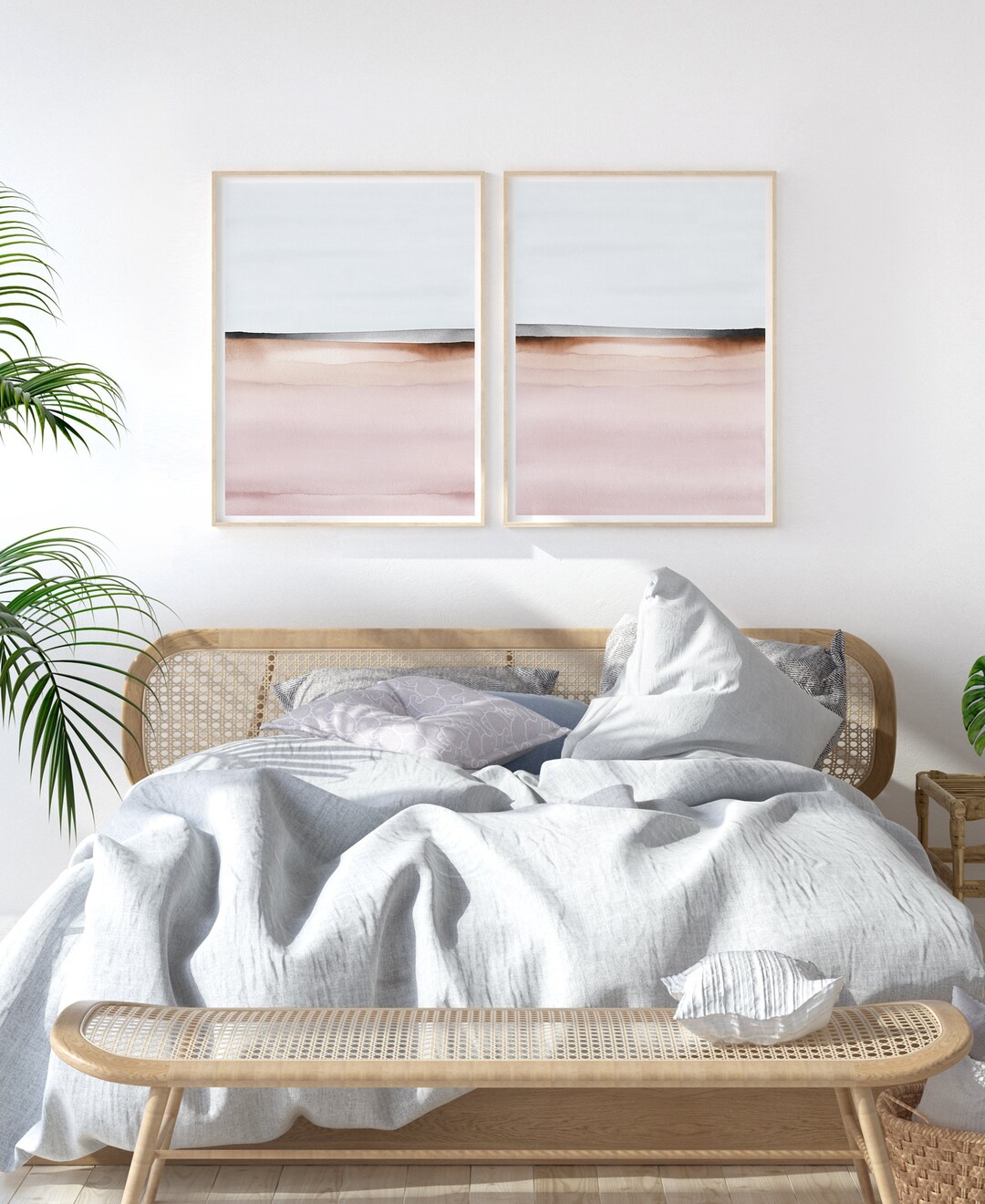 Set of 2 Prints, Bedroom Print Set, PRINTABLE Wall Art, Abstract Wall ...