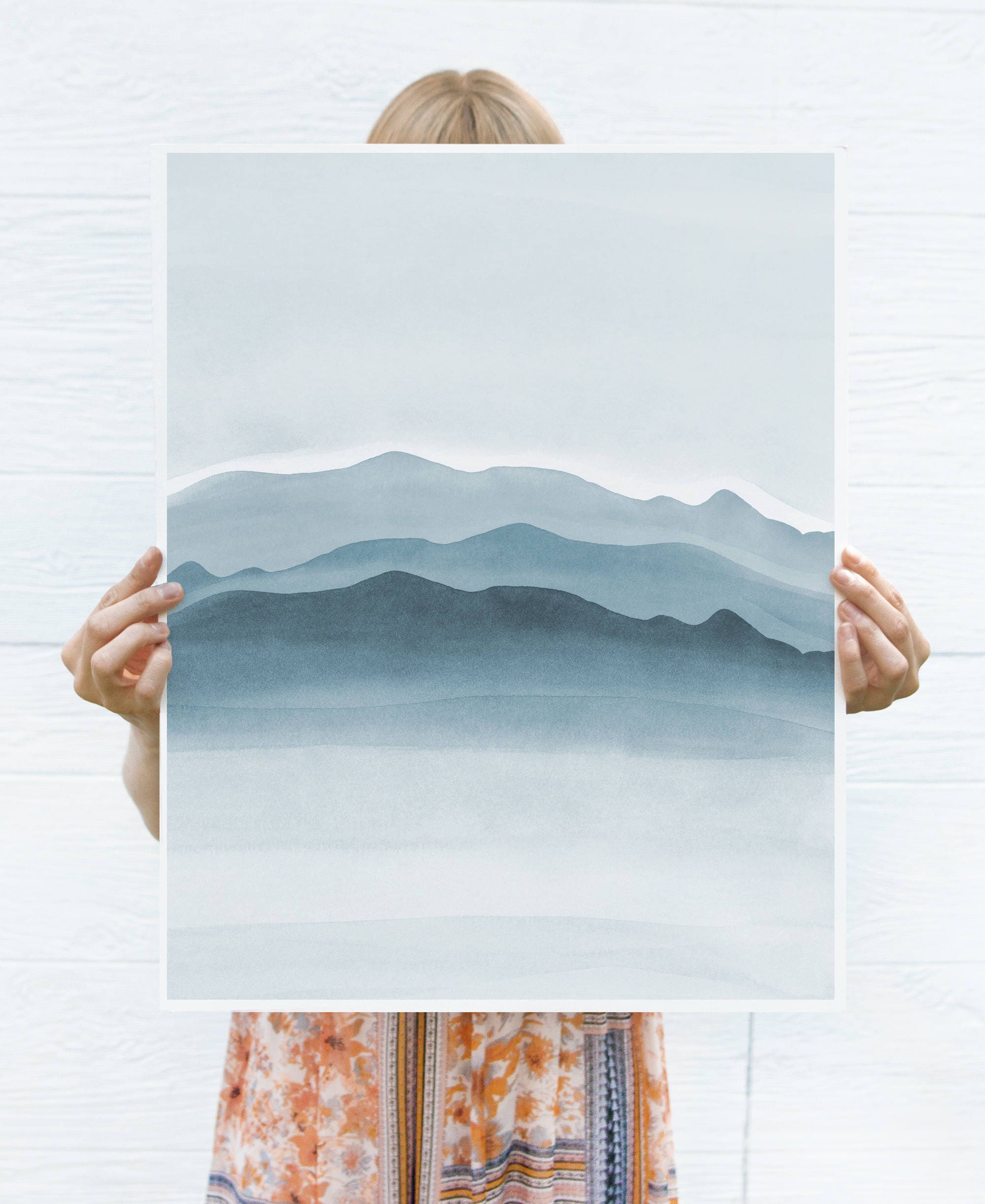 Blue Wall Art Printable Watercolor Art Blue Watercolor | Etsy