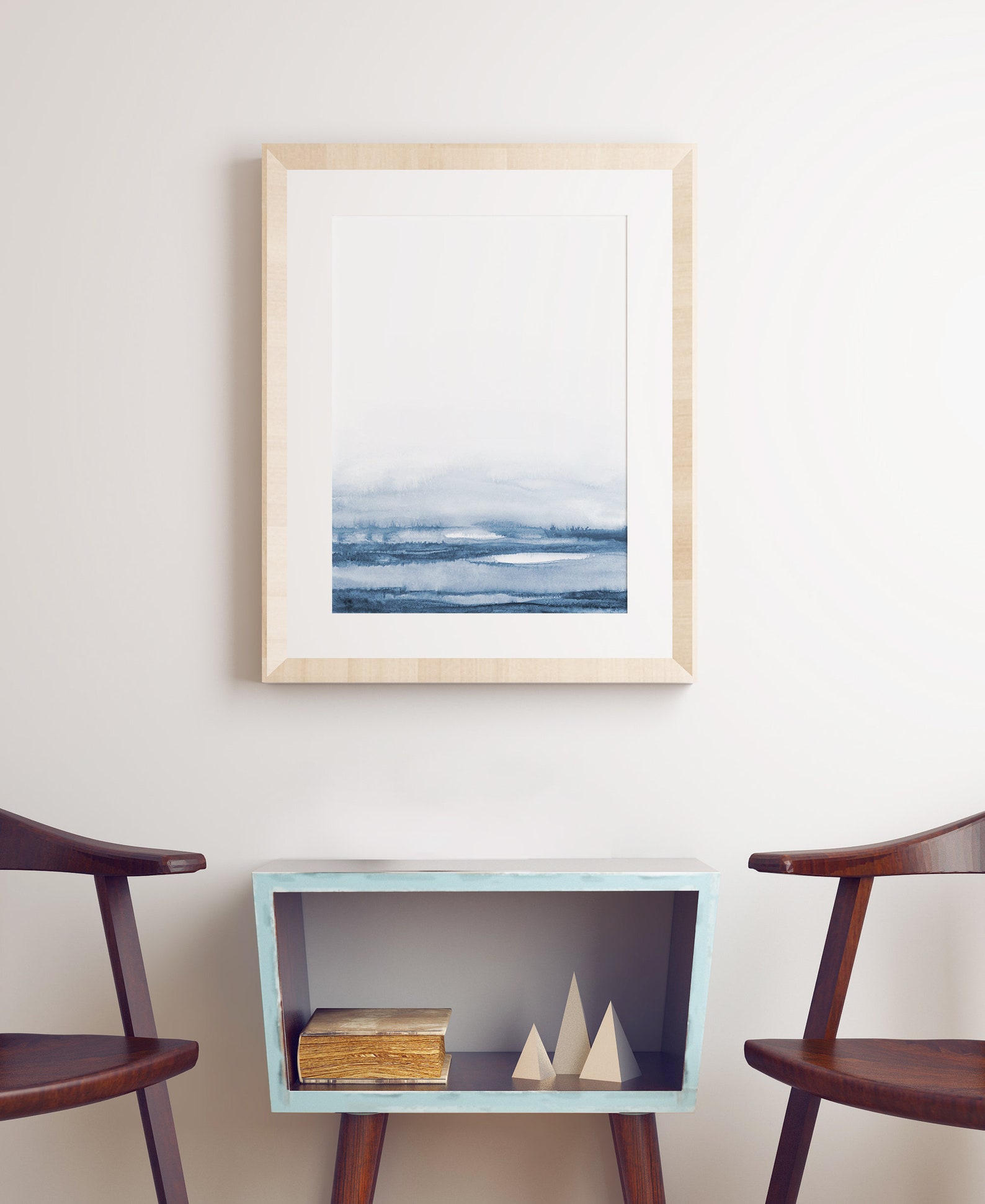 Blue Watercolor Print Printable Art Blue Wall Art Abstract | Etsy