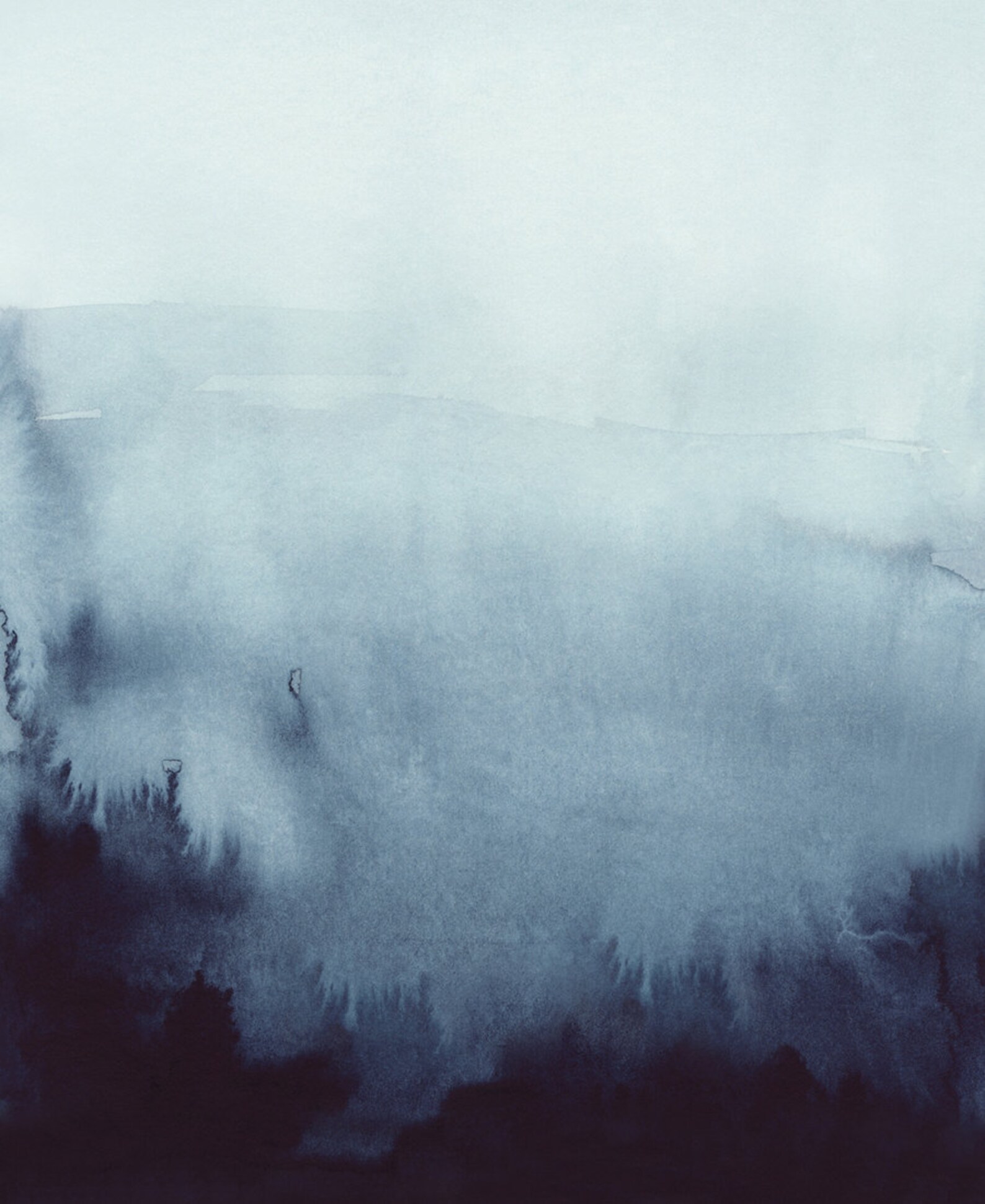 Indigo Print Abstract Art Abstract Watercolor Art - Etsy