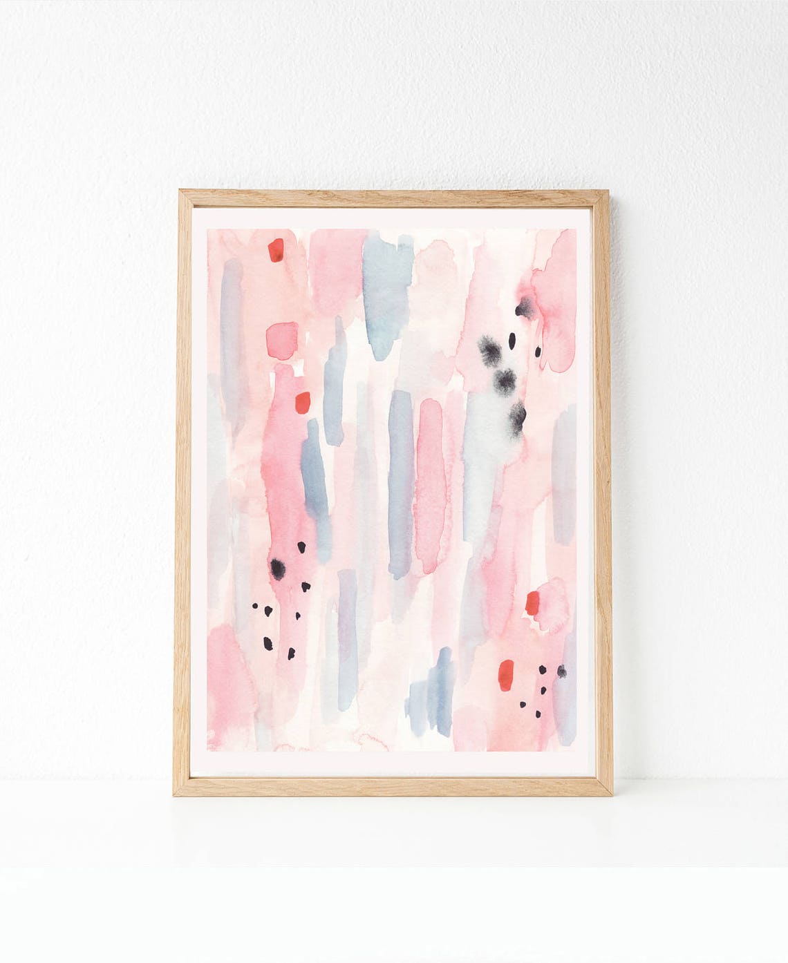Printable Pink Blue Print, Pink Blue Abstract Art, Pink Watercolor ...