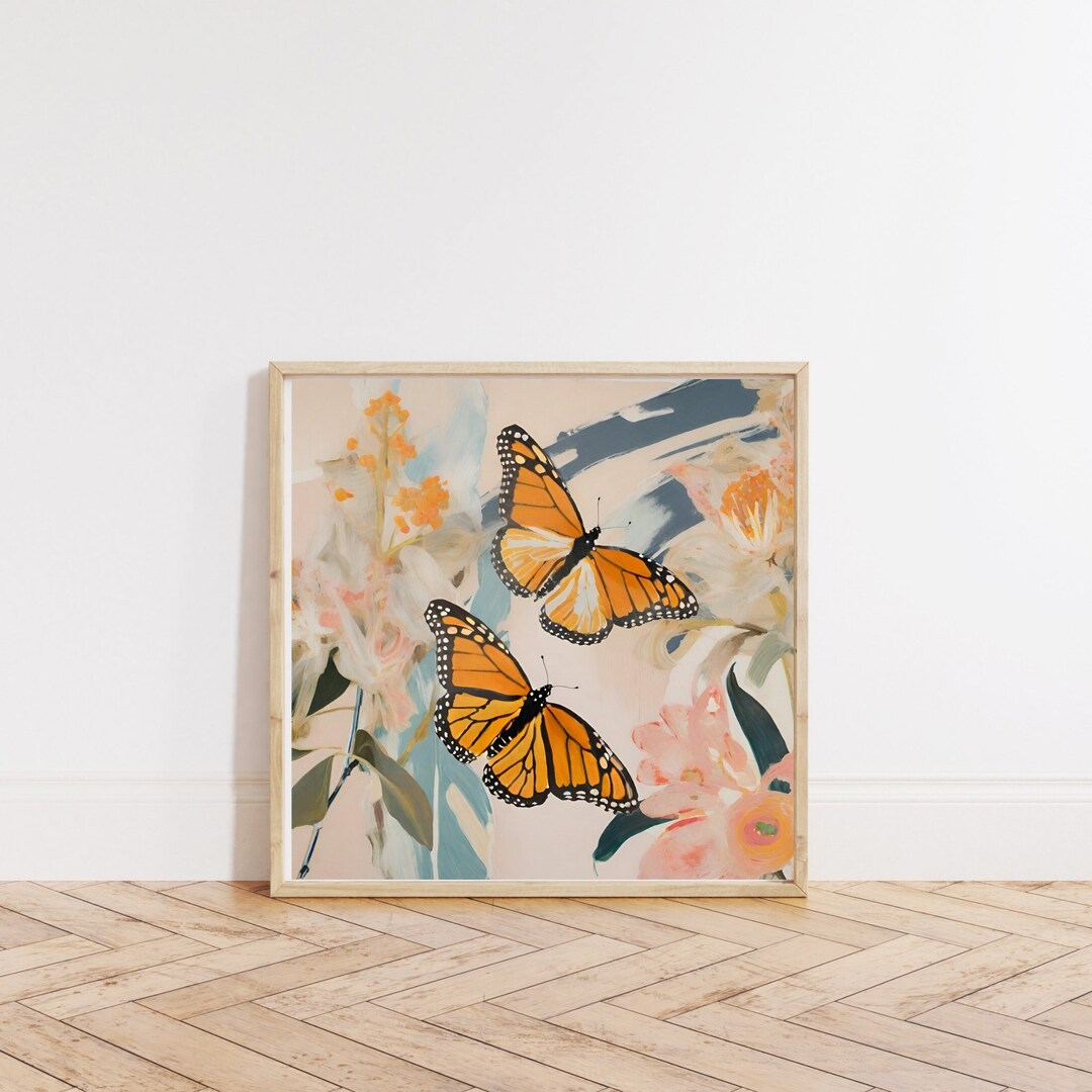 Monarch Butterfly Poster Print. Colorful Interior Boho Apartment Decor ...